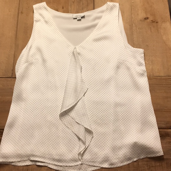 Tahari | Tops | Tahari Polka Dot Ruffled Shell | Poshmark